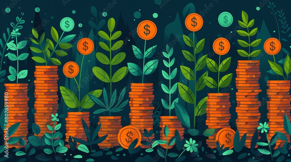 Vector image written by illustration showing money and financial ...