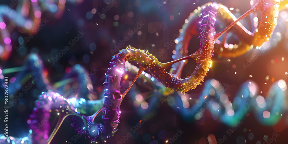 3D image of DNA macromolecule skeletal formula - molecular chemical ...