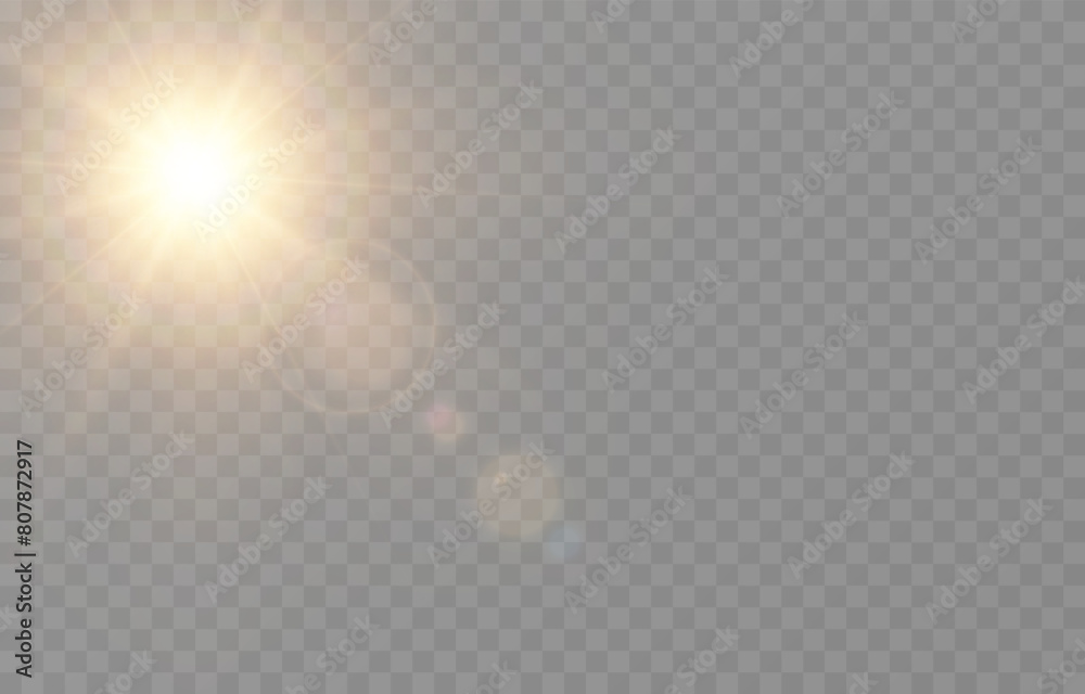 Vector realistic light on isolated transparent background. Light with ...