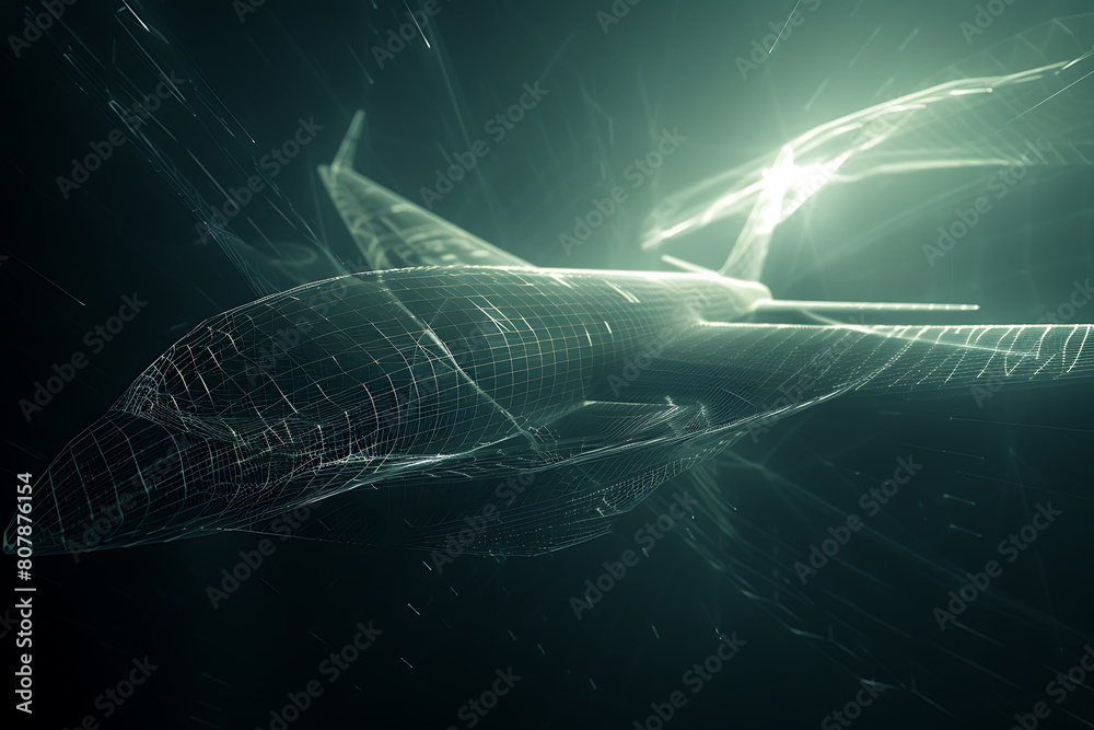 Experience a mesmerizing wireframe visualization against a radiant ...