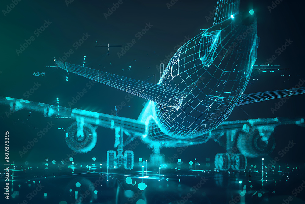 Experience a mesmerizing wireframe visualization against a radiant ...