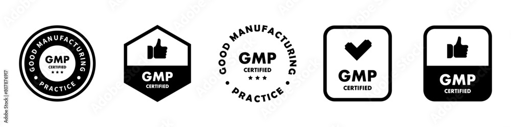 GMP Certified - vector signs for product packaging label. Stock Vector ...