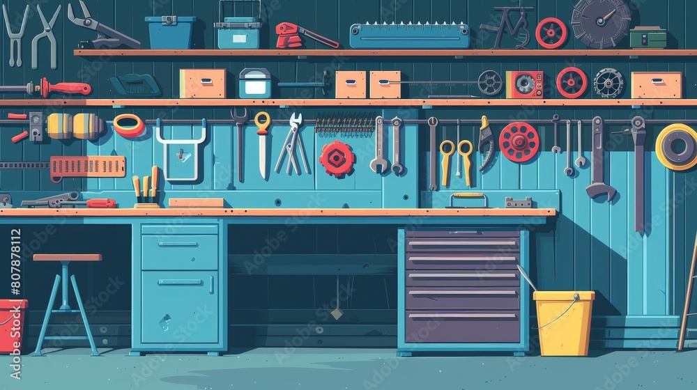 Cartoon illustration of carpentry and repair tools. Screwdrivers ...