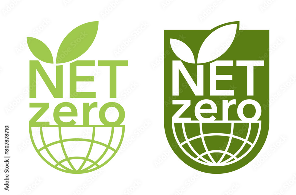 Net zero - carbon neutrality bold emblem Stock Vector | Adobe Stock
