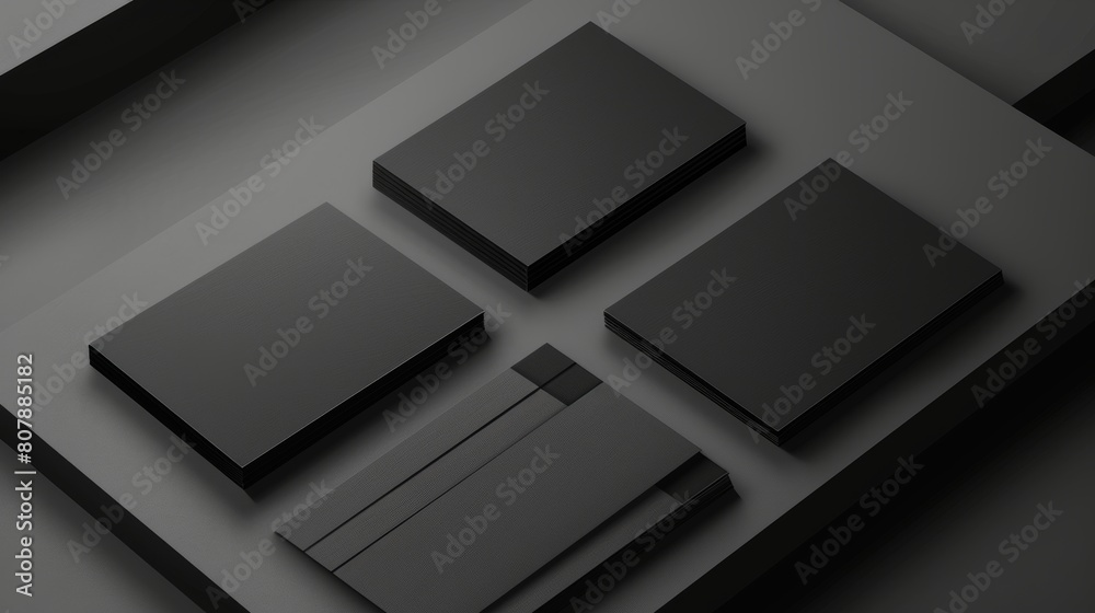 Blank matte business cards on gray abstract background. Modern ...