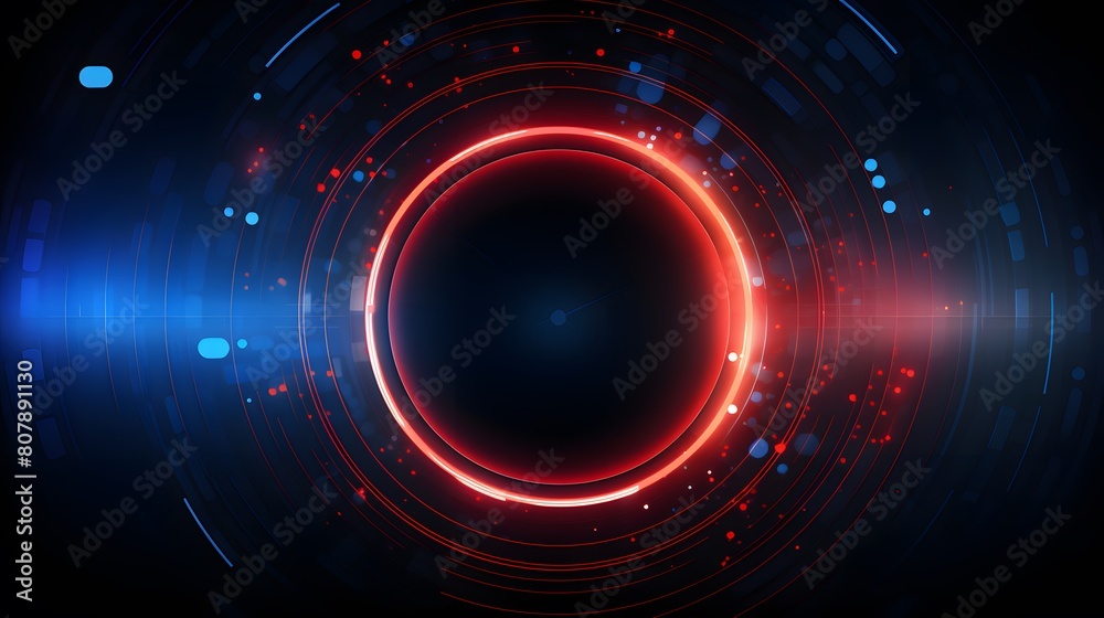 red and blue Abstract technology background circles digital hi-tech ...