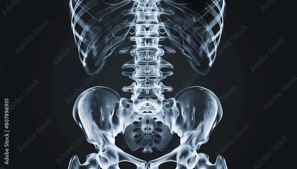 X-ray of the human pelvic region hip bones, sacrum and coccyx Concept ...