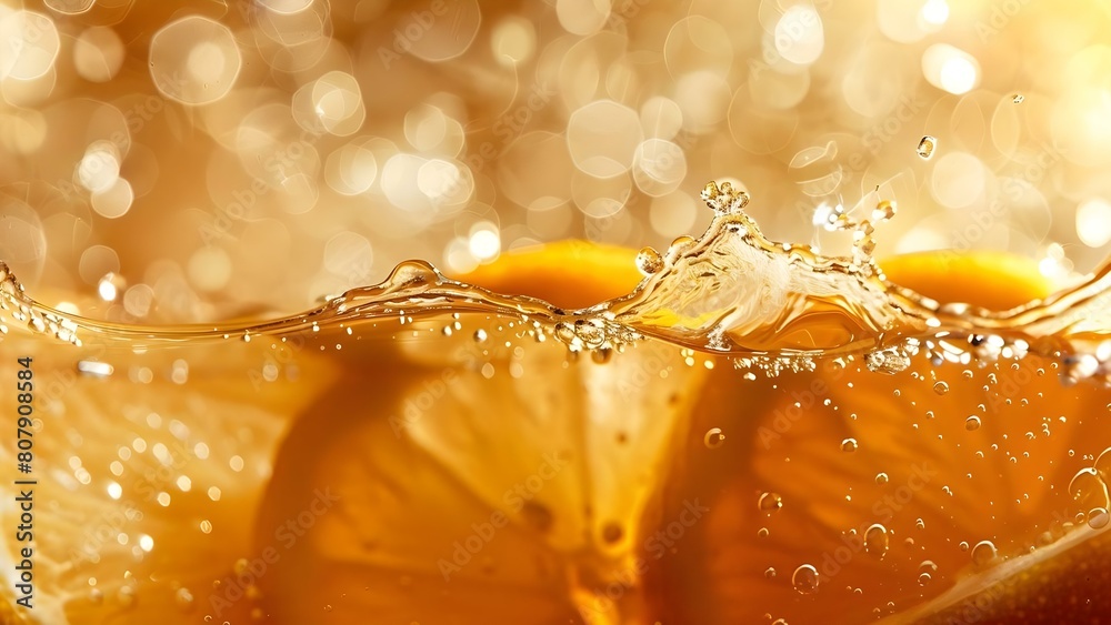 Bird's eye view of lemon water drops. Concept Macro Photography, Citrus ...