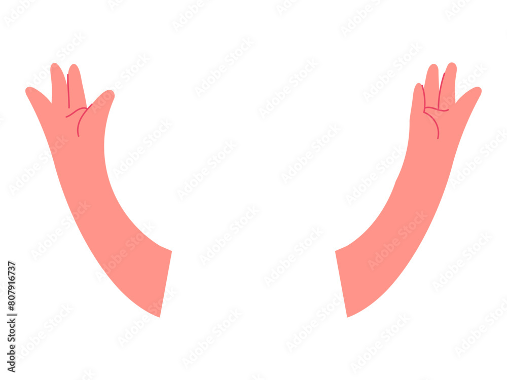 Body part hands vector illustration. The anatomical position is ...