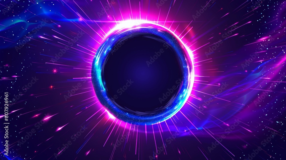 Modern realistic illustration of a hyperspace jump into a black hole ...