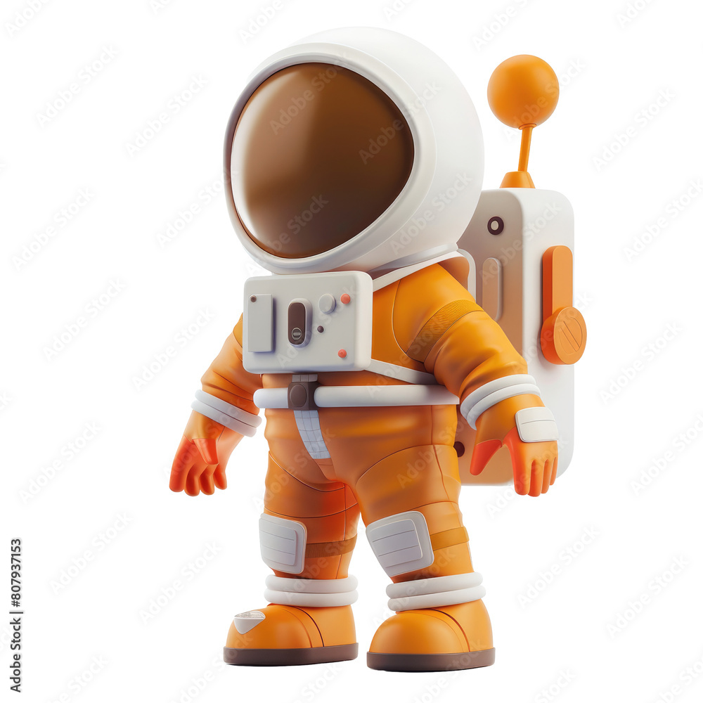 Astronaut icon 3D render isolated on white, transparent background PNG ...