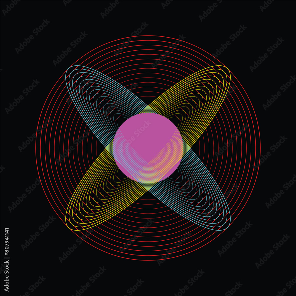 Abstract motion graphic design background . Dot and circle lines ...