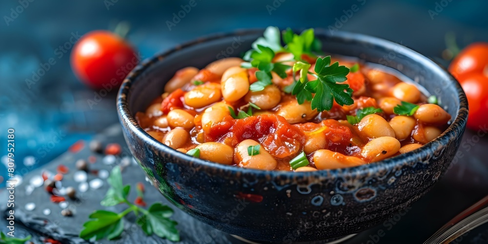 Stock image of baked beans haricot beans in tomato sauce healthy meal ...