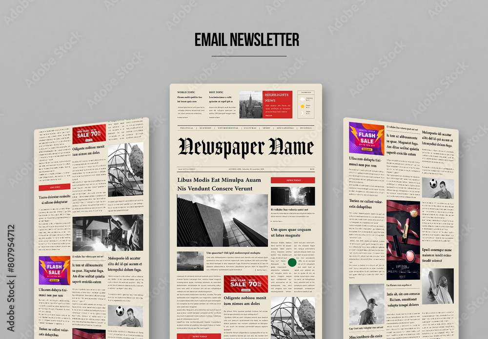 Business Email Newsletter Layout Stock Template | Adobe Stock