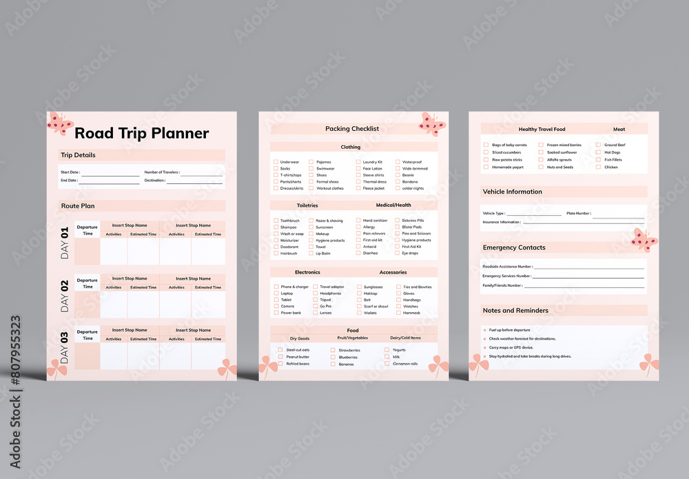 Road Trip Planner Template Stock Template | Adobe Stock