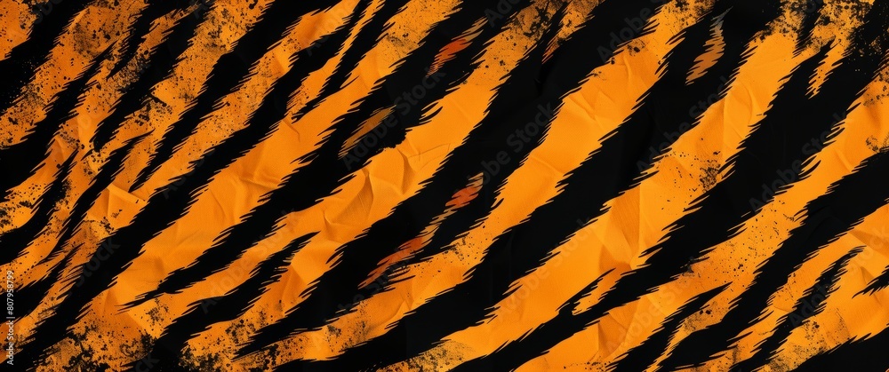 Black and Orange Tiger Stripe Pattern, A black tiger stripes pattern ...