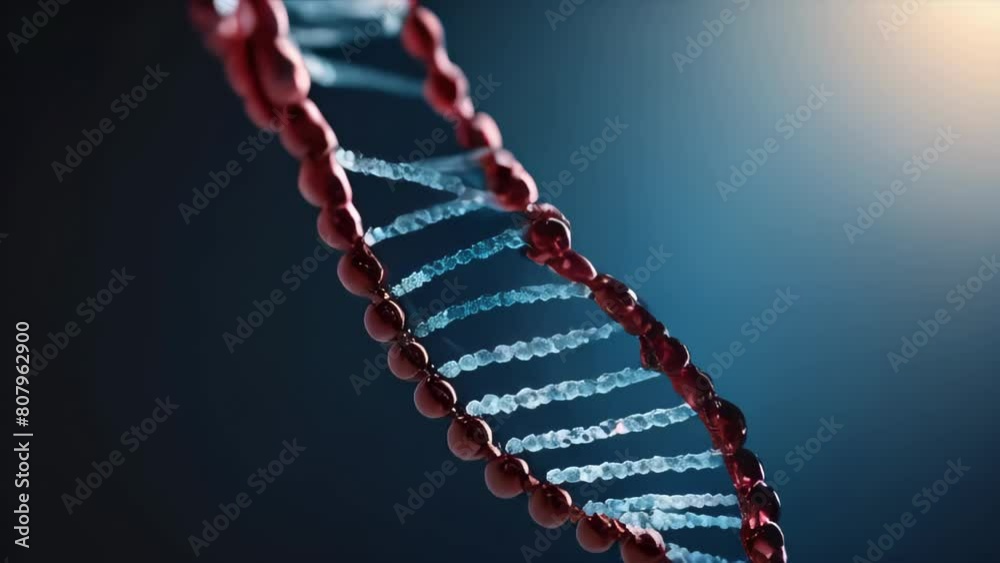Decaying DNA on blur background. dna gene shape with a blurry ...