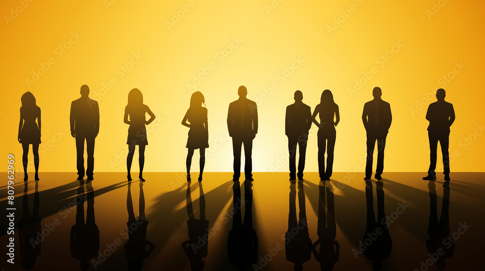 Unified Diversity: Abstract Silhouettes of People in Society, Embracing ...