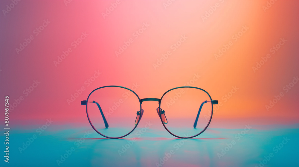 Glasses on a gradient background, soft pastel color palette ranging ...