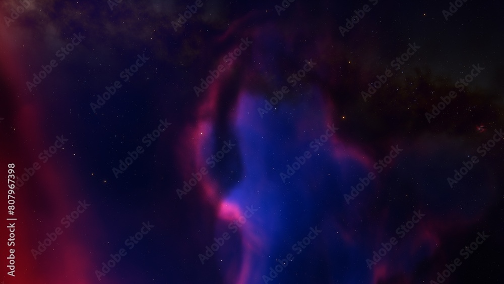 red-violet nebula in outer space, horsehead nebula, unusual colorful ...