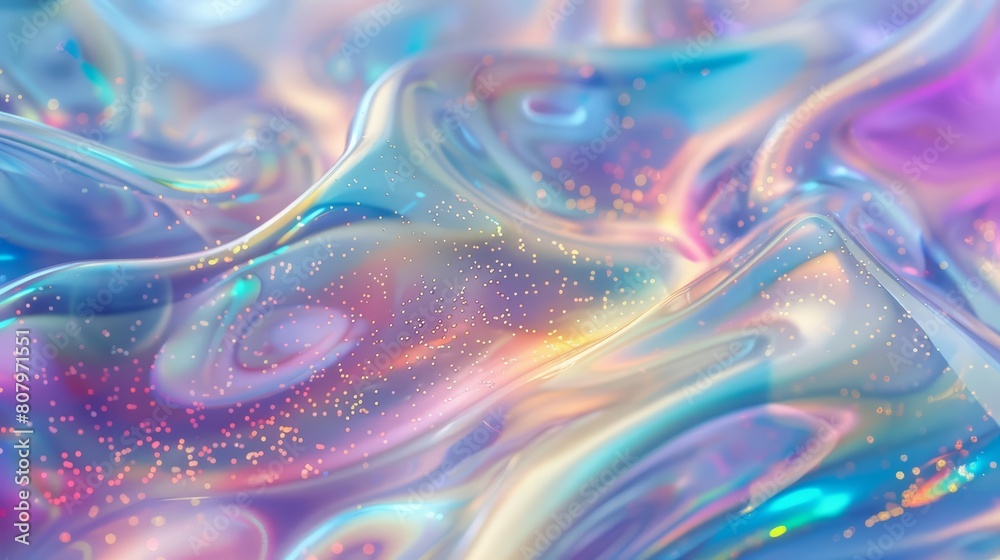 Vibrant holographic fluid textures use glossy, shifting colors to ...