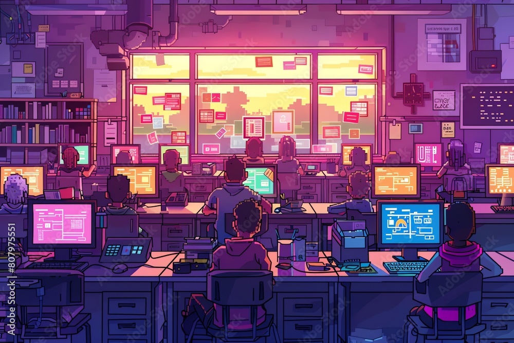 Transform the idea of digital literacy training into a detailed pixel ...