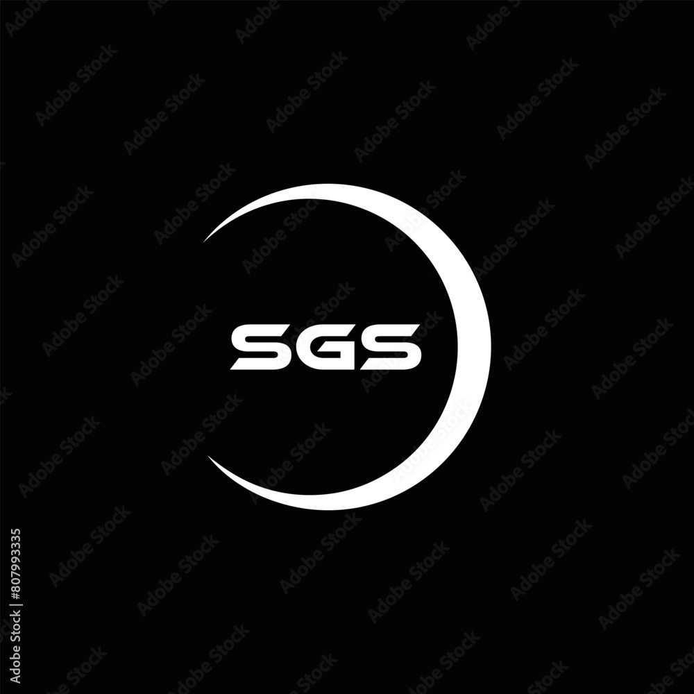 SGS logo. S G S design. White SGS letter. SGS, S G S letter logo design. Initial letter SGS ...