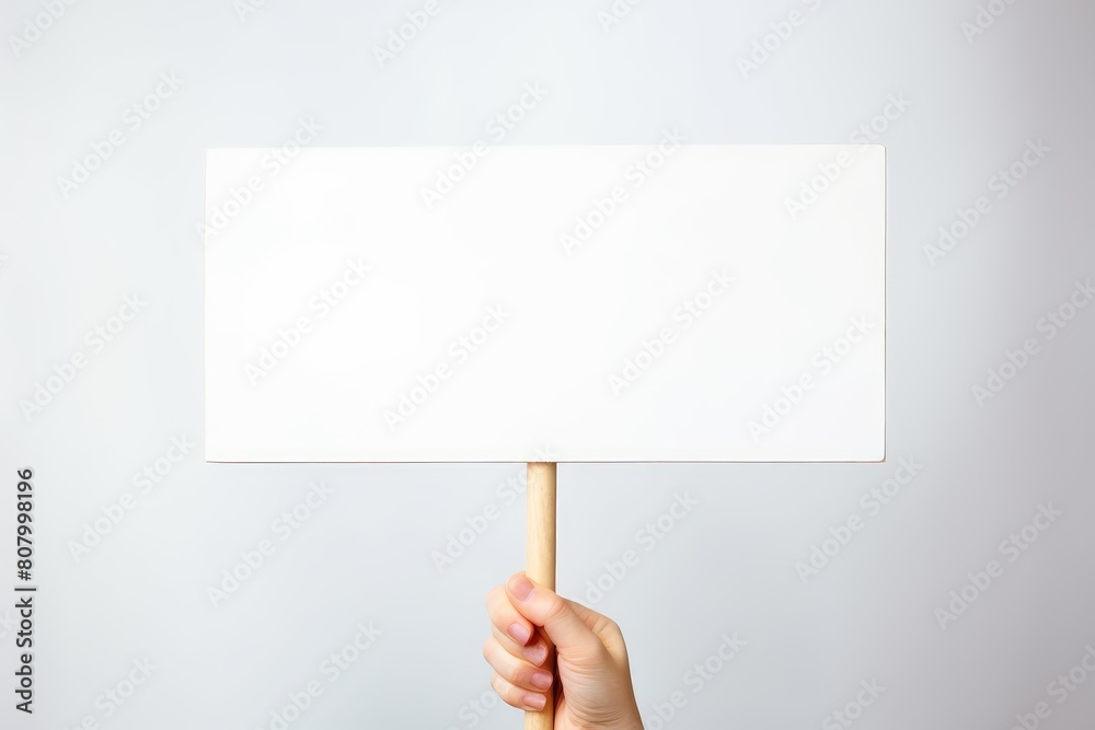 hand is carrying an blank stick sign for your text or mockup Stock ...