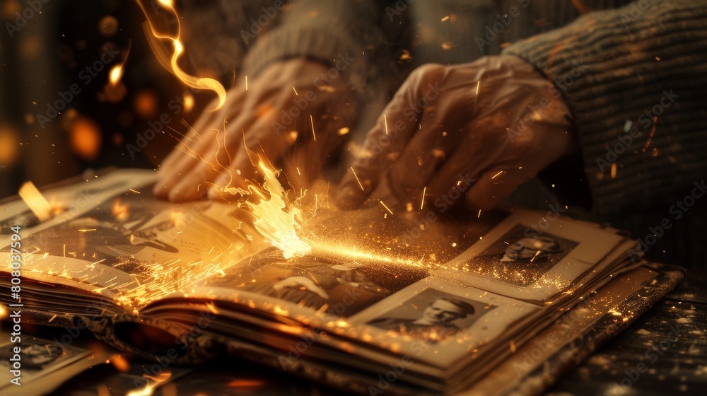 A dynamic image capturing the motion of a person dusting off an antique ...