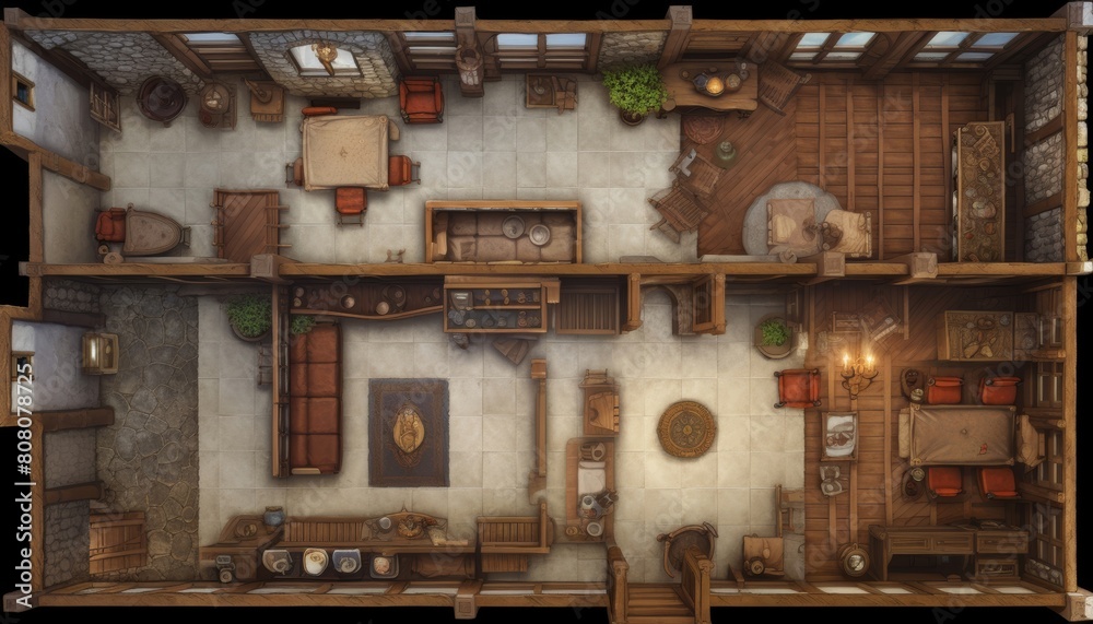 dungeons and dragons top down battlemaps medieval fantasy map dnd Stock ...