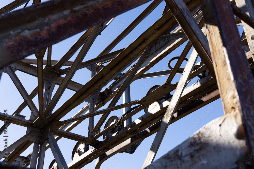 Aabndoned indutrial metal structure from rusty steel beams Stock Photo ...