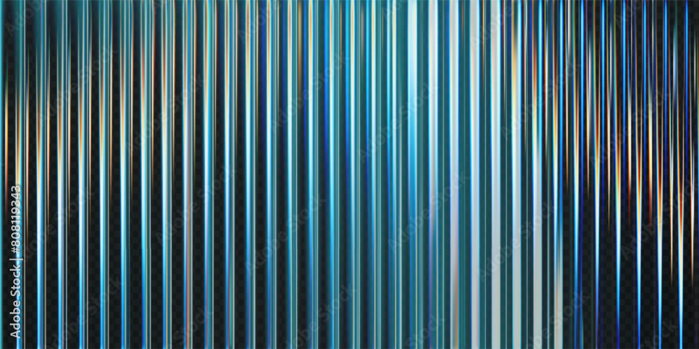 3d transparent ribbed glass background with refraction and holographic ...