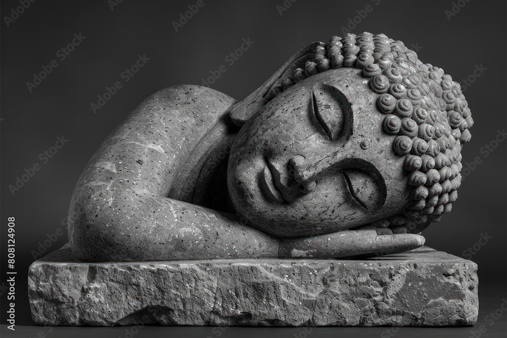 Sleeping Buddha statue made concrete symbol of Buddhism Stock ...