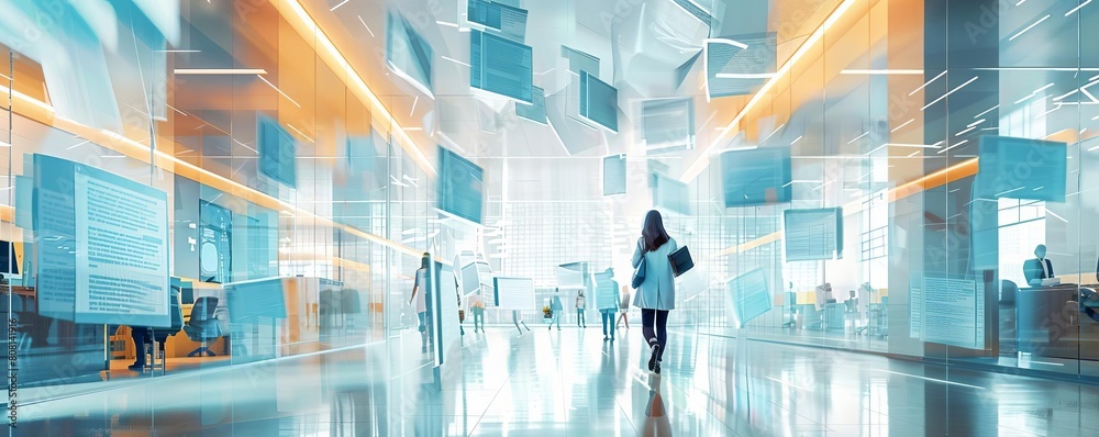 A scene depicting a landlord s virtual office, complete with AI ...