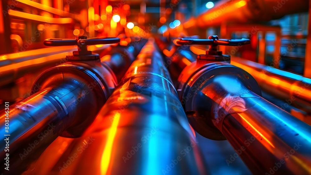 Oil Chemical Hydrogen Pipeline and Pipe Rack in an Industrial ...