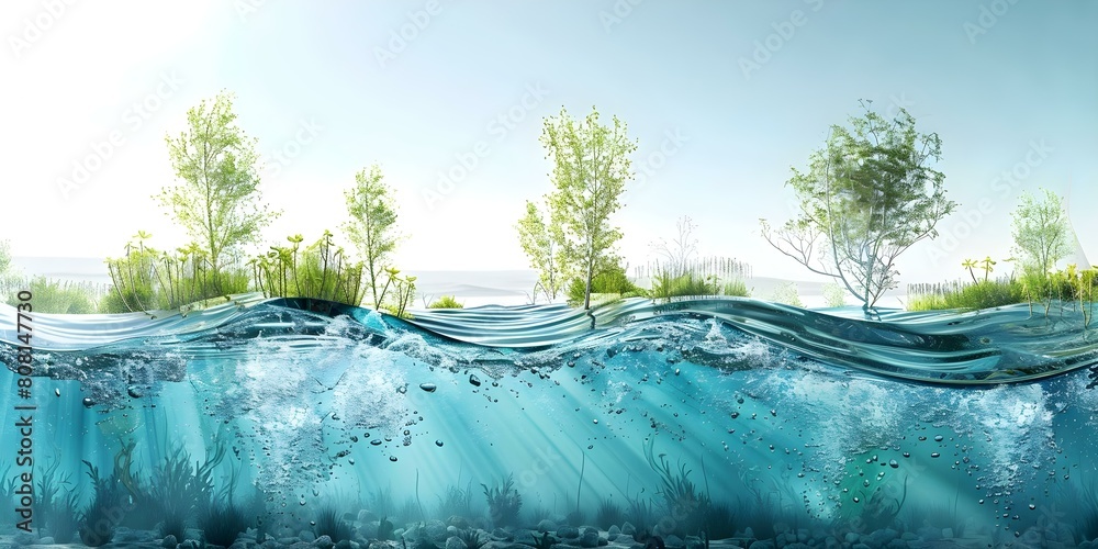 Illustrated D Water Cycle Diagram: Evaporation, Condensation, and ...