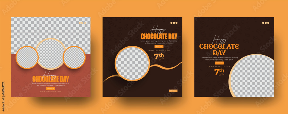 Chocolate Day social media post design suitable for web ads, or World ...