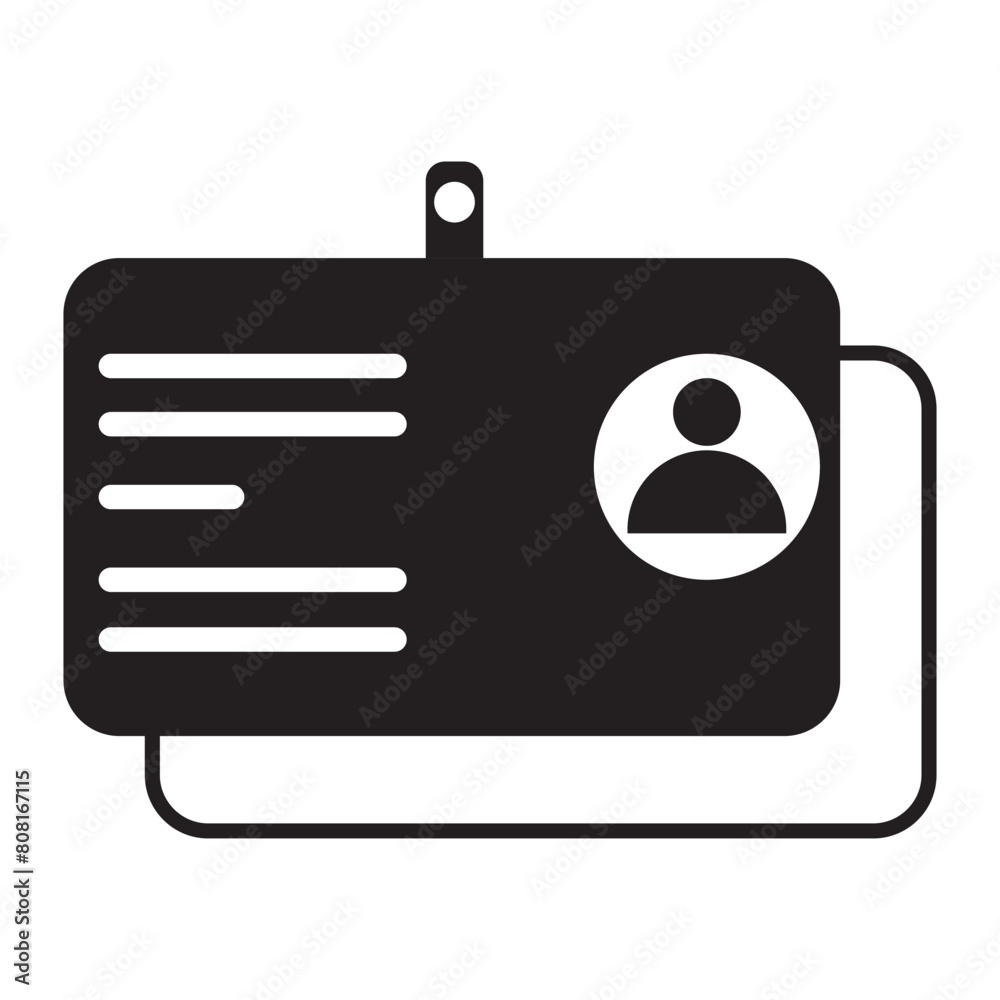 Identification card icon set. Driver license, staff identification and ...