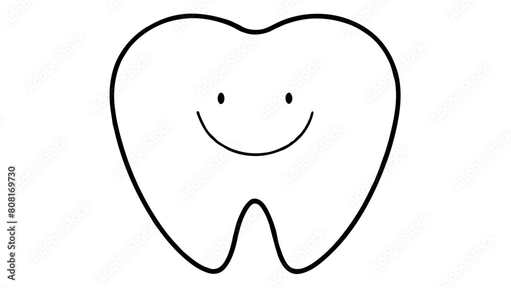 Happy Tooth Vector Illustration - simplistic yet charming vector ...