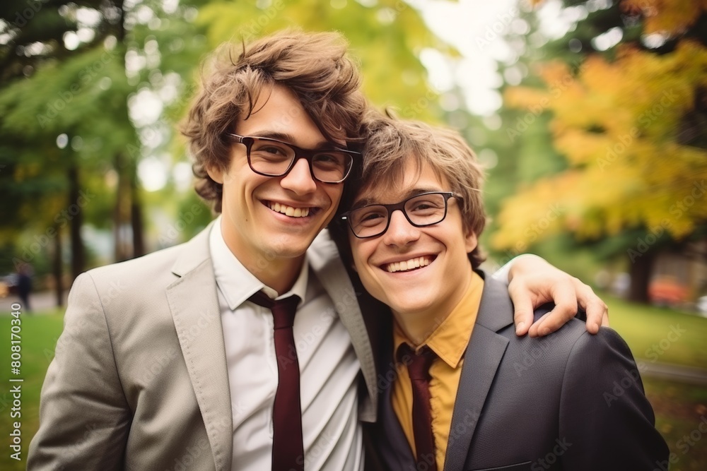 Elegant gay couple in wedding attire, cherishing their lgbtq ...