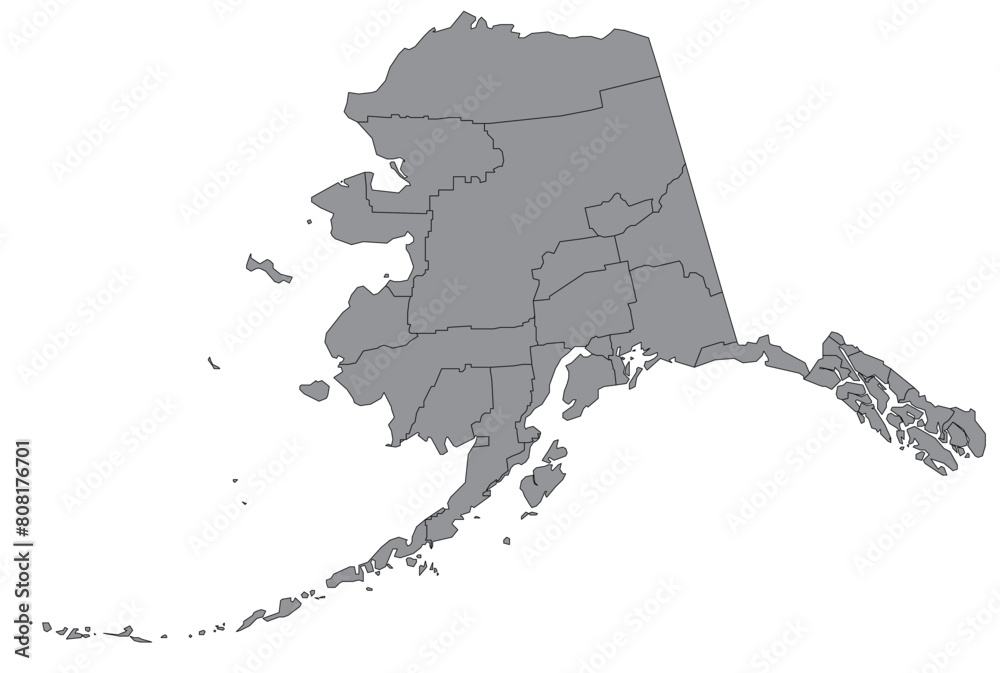 Map of the US states with districts. Map of the U.S. state of Alaska ...