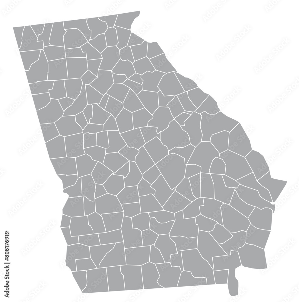 Map of the US states with districts. Map of the U.S. state of Georgia ...