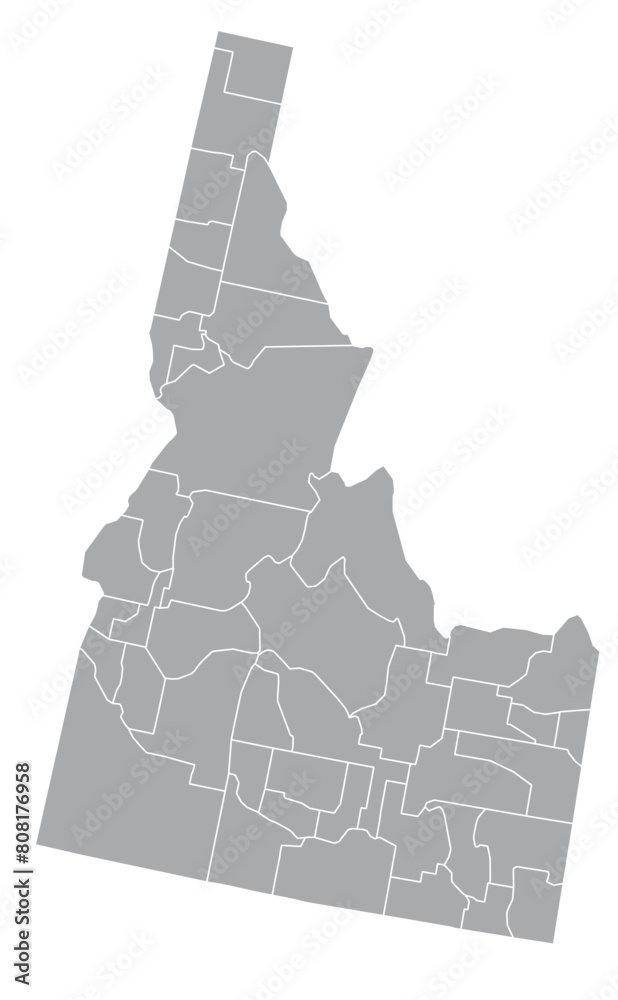 Map of the US states with districts. Map of the U.S. state of Idaho ...