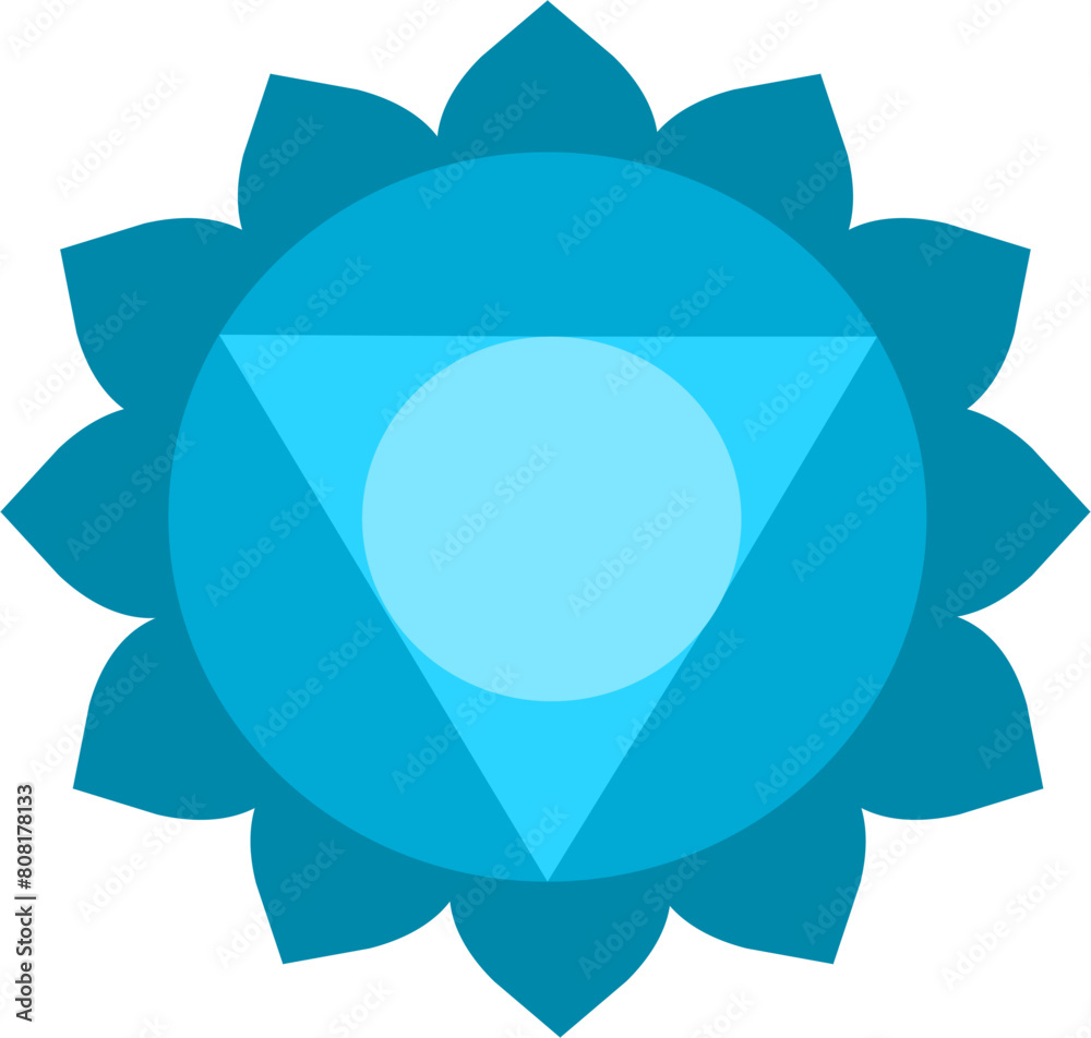 Vishuddha Symbol Vector image. seven chakras of body Throat Chakra ...