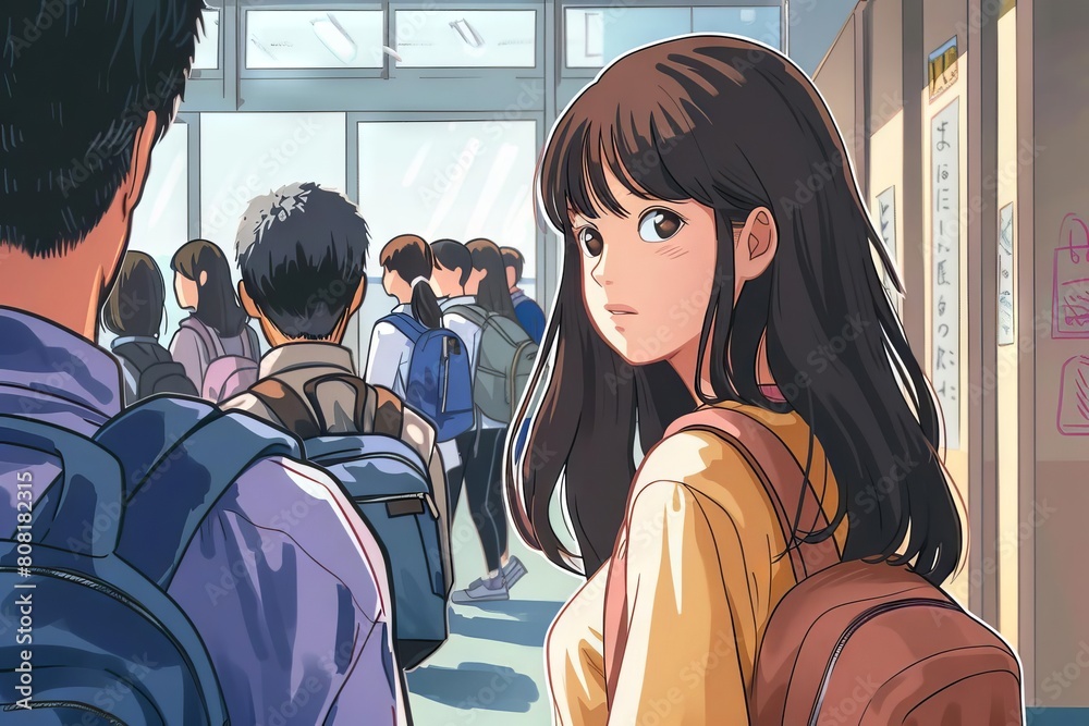 shy anime girl trying to connect with classmates slice of life school ...
