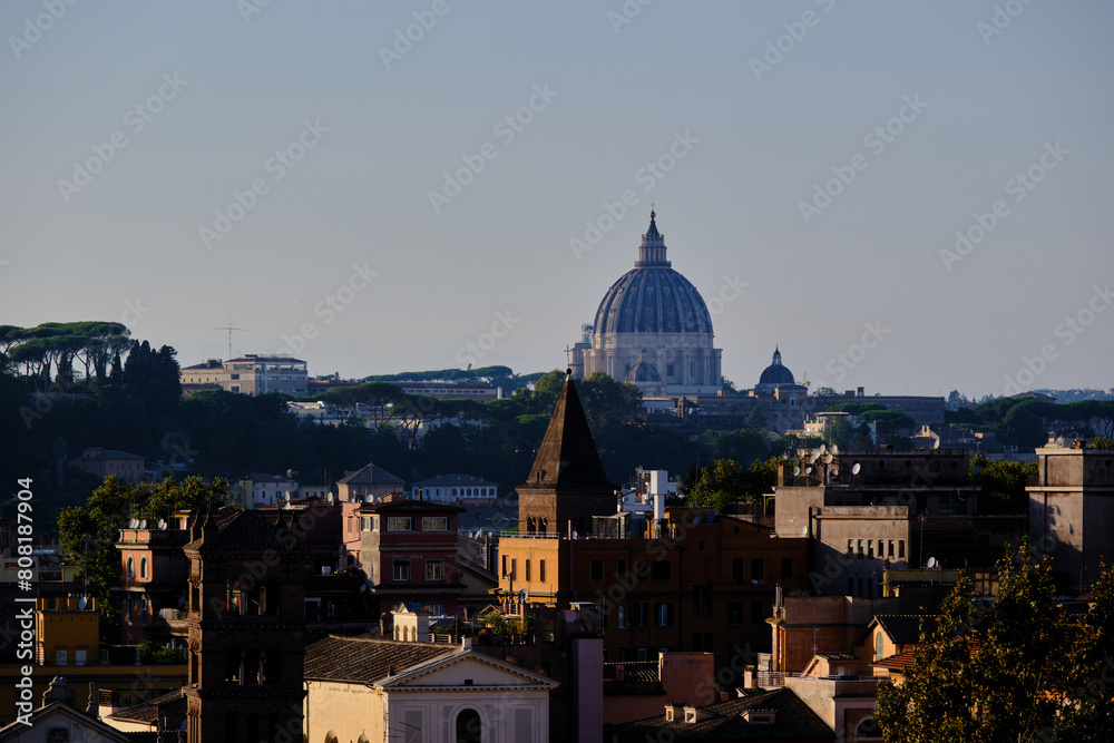 Panorama of Rome from the Aventine Hill, The dome of St Peter's ...