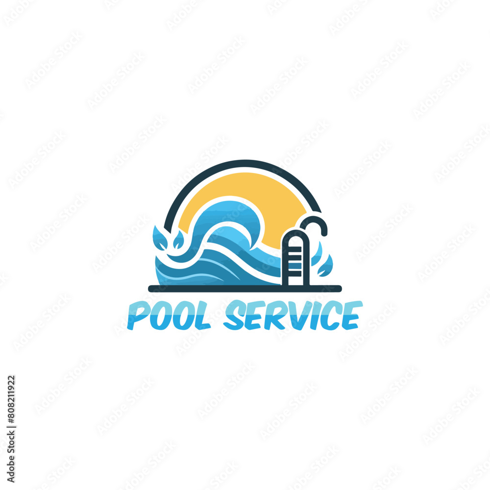 Swimming pool service swimming pool logo aqua logo design vector pool ...