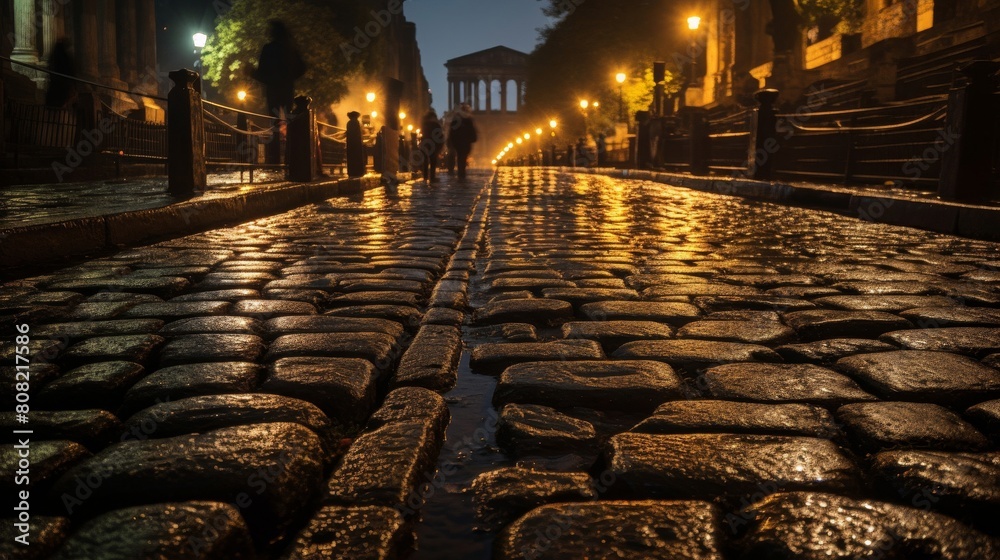Roman road featuring magical stepping stones that change color with ...