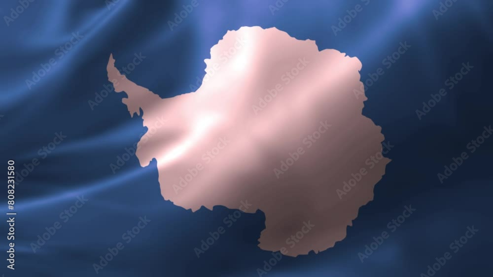 Realistic HD flag of the Antarctica waving in the wind. Close up of ...