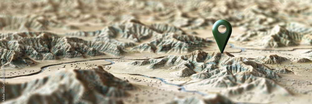3d ground slice section with location pin on green land plot for estate ...